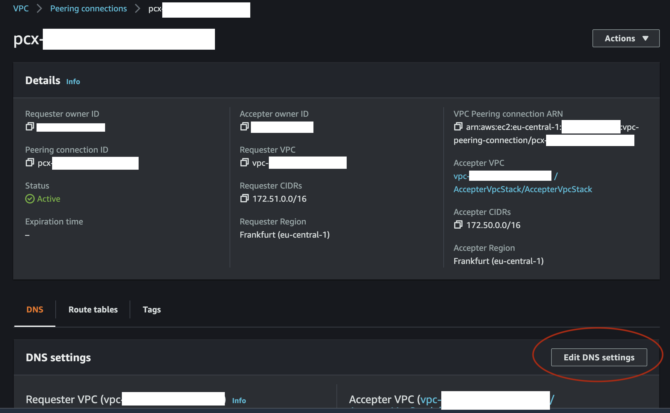 Cross-account VPC Peering with AWS CDK